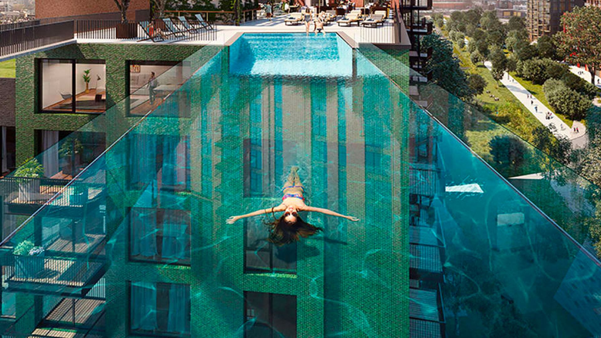 First ever see-through Sky Pool in London is suspended 115…