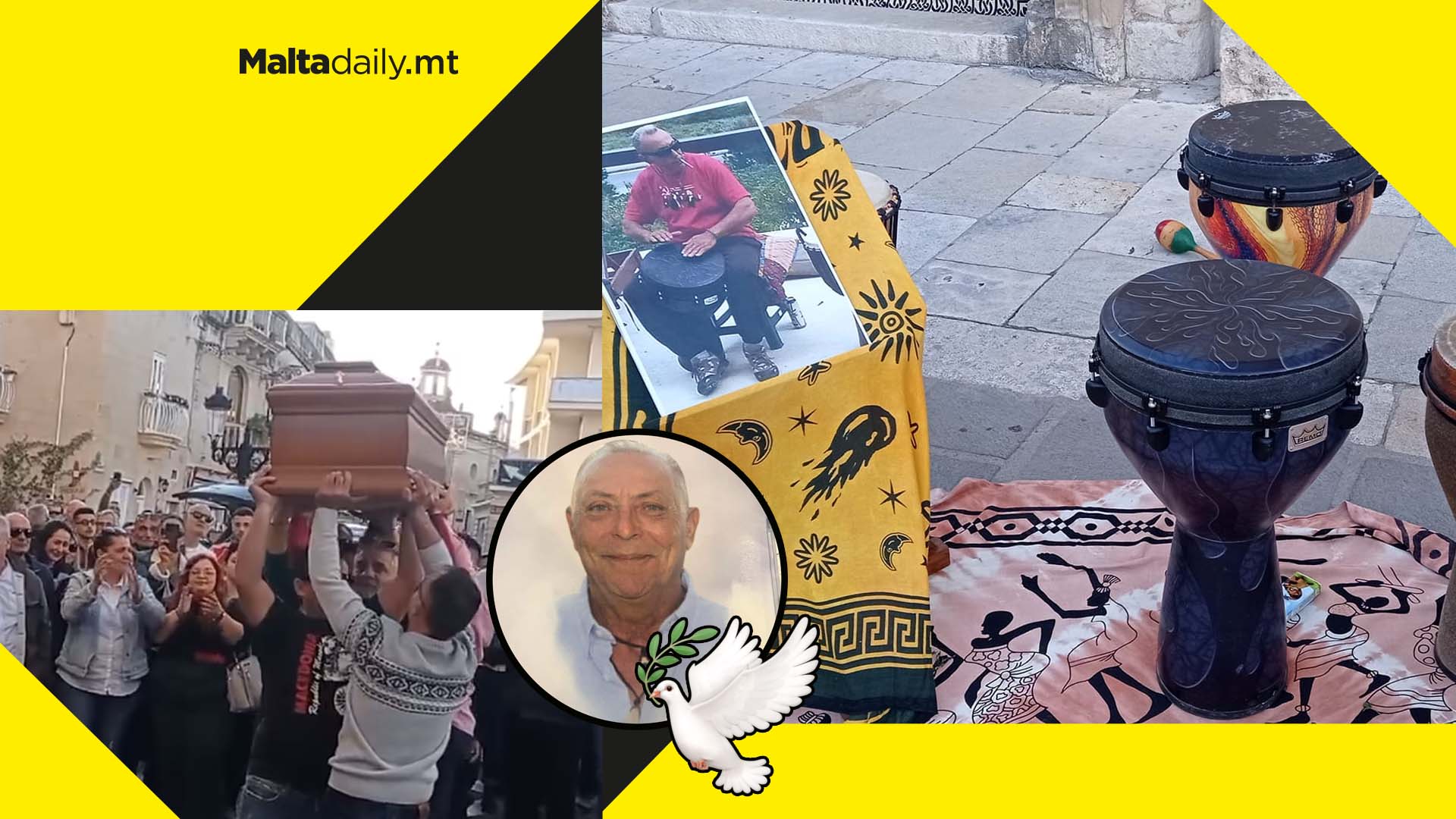 Late music lover Ray Falzon given drum farewell during fune…