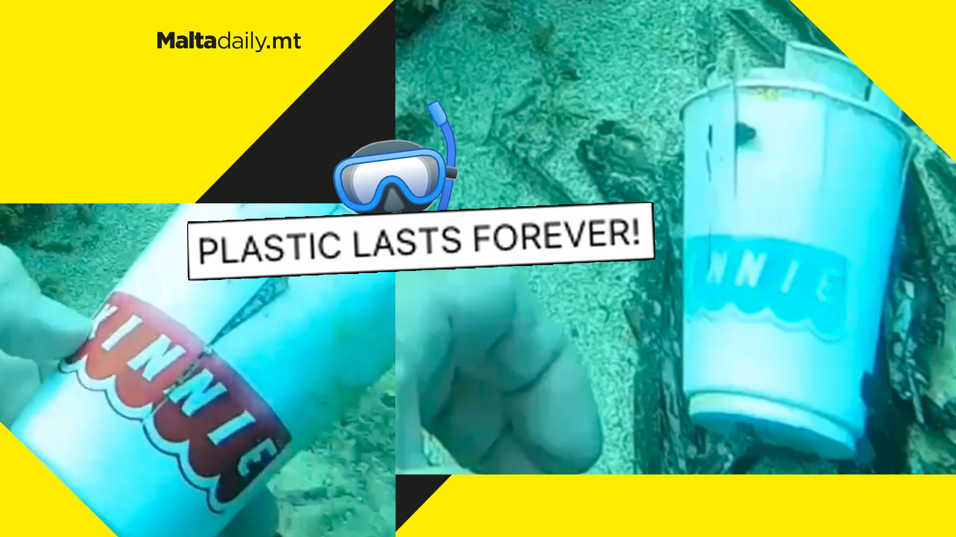 Plastic lasts forever! Local diver finds cup with over 20 y…