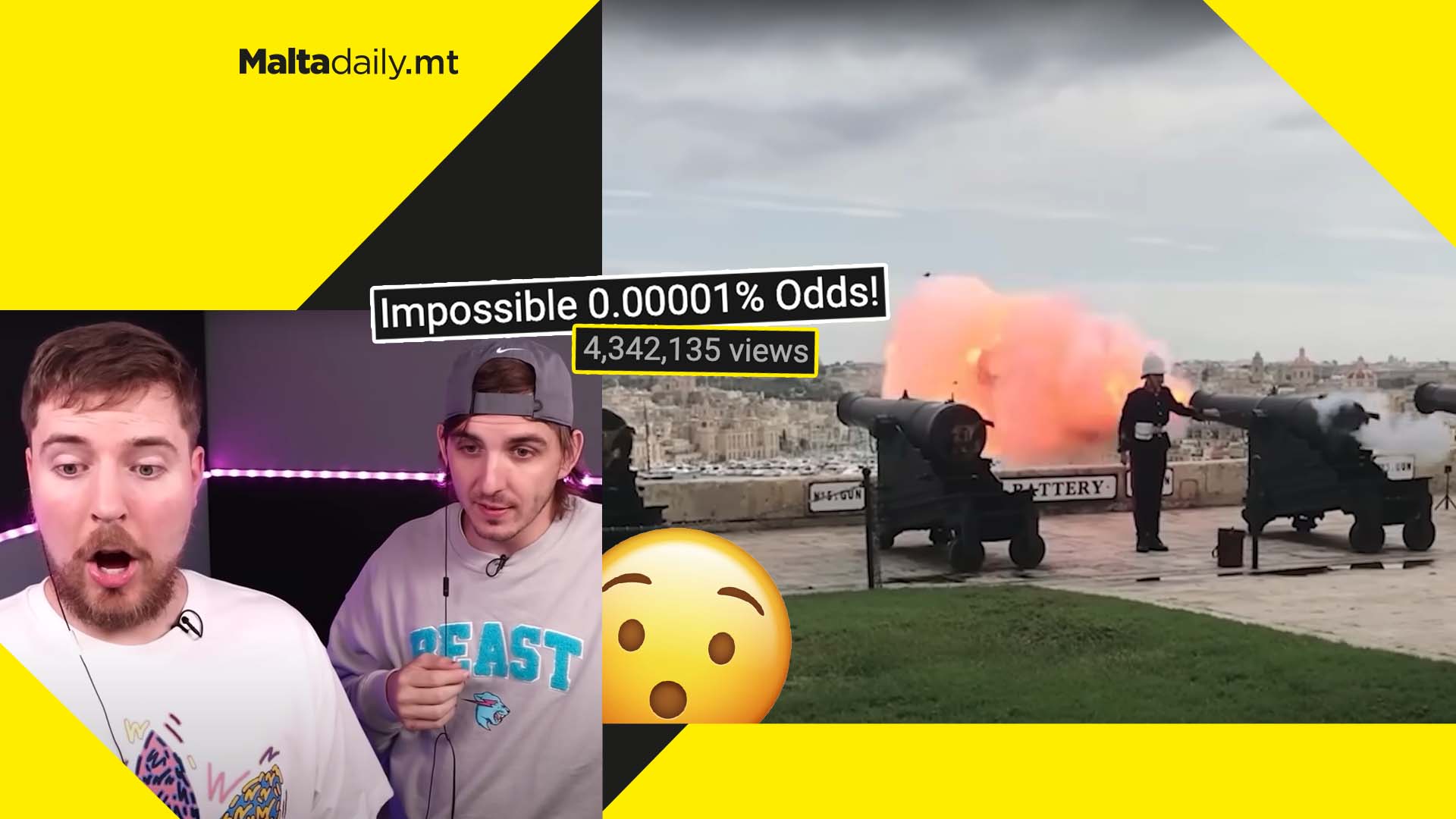 WATCH: MrBeast reacts to Maltese viral clip of pigeon shot…