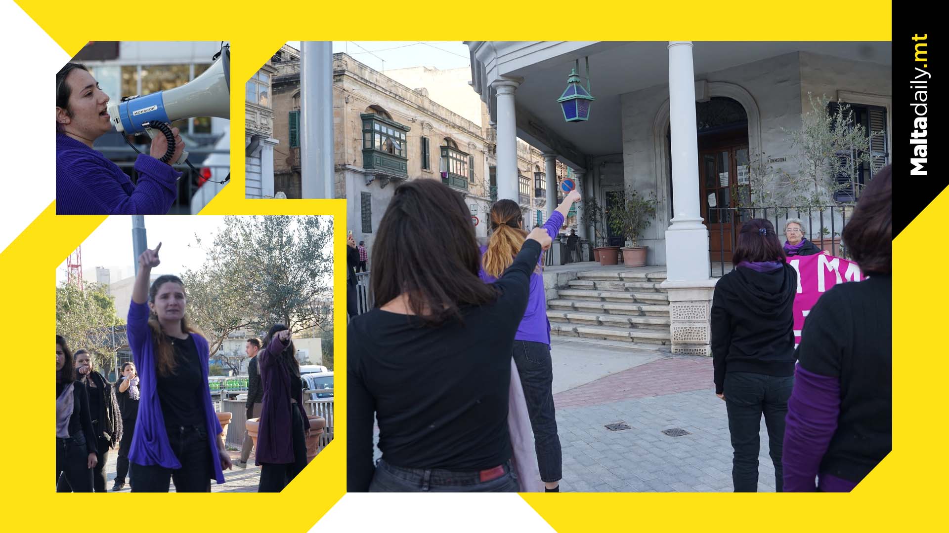 ‘The rapist is you’: protest flashmob outside Msida police…